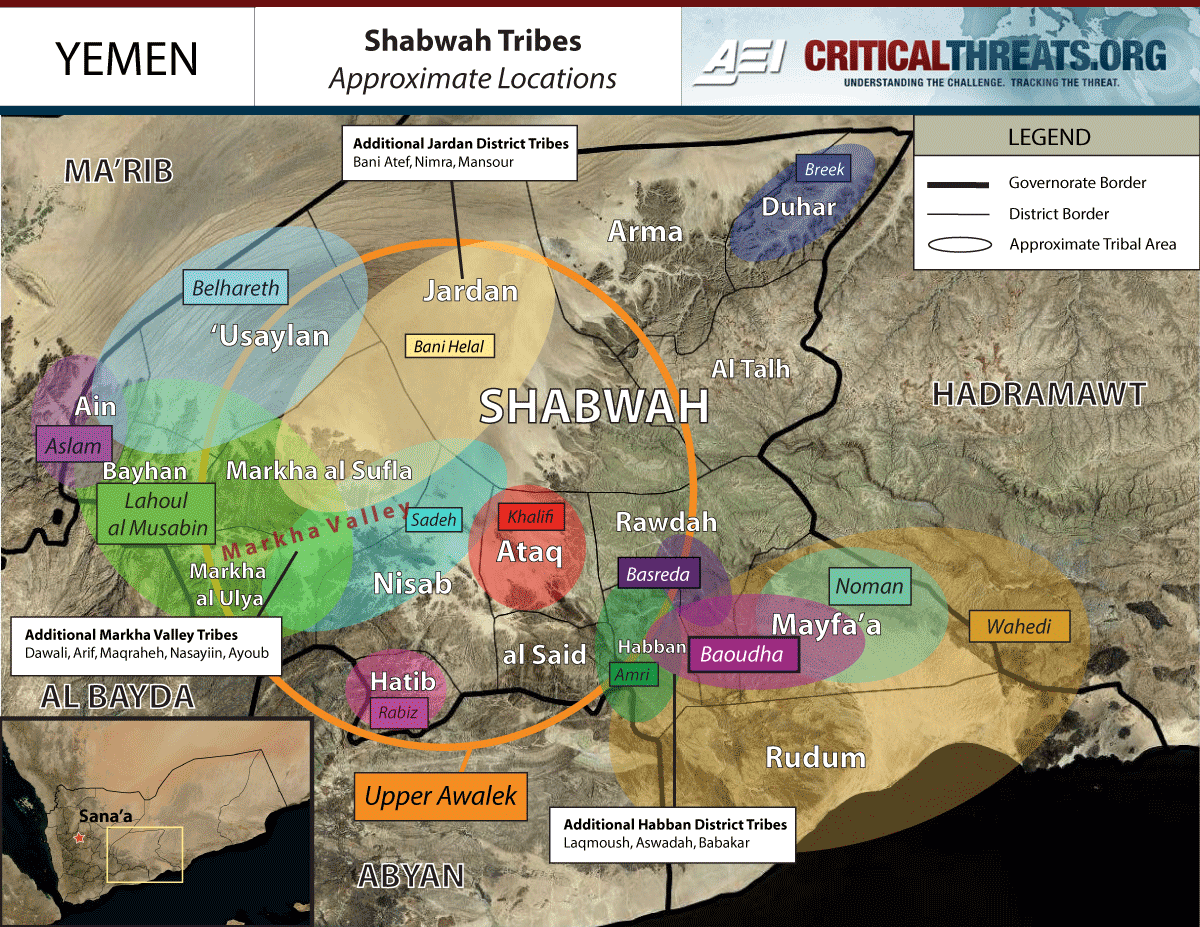 Map: Shabwah Tribes | Critical Threats