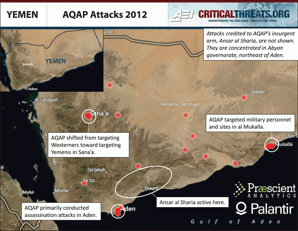 Map: Al Qaeda In The Arabian Peninsula Attacks In Yemen | Critical Threats