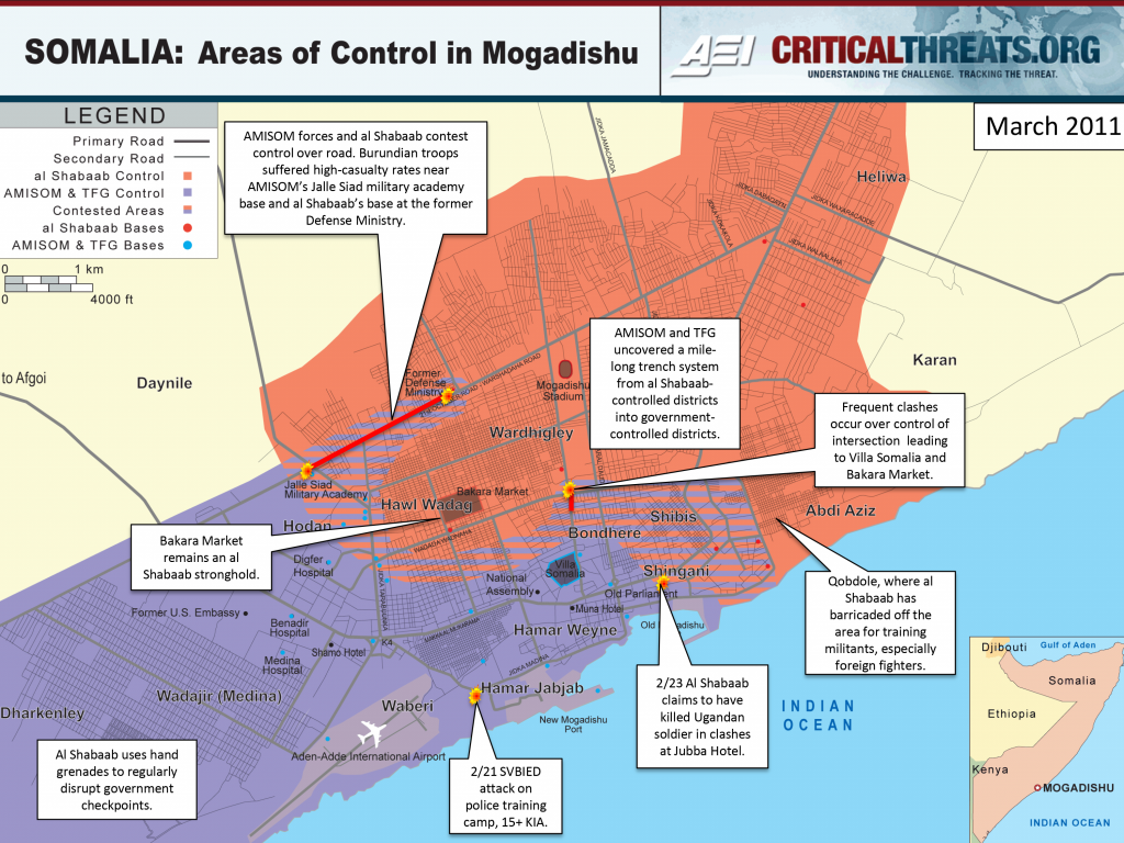 Mogadishu Map: Areas Of Control | Critical Threats